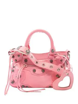 Balenciaga Small Lambskin Motocross Neo Cagole Satchel - Pink