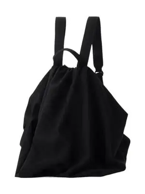 Yohji Yamamoto Draped Wool Backpack - Black