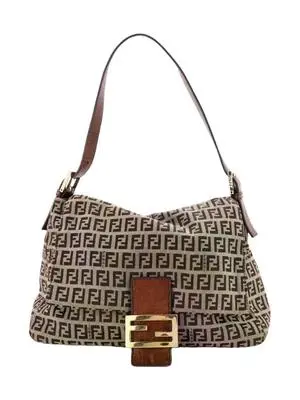 Fendi Mama Forever Bag Zucchino Canvas Shoulder Bag - Brown