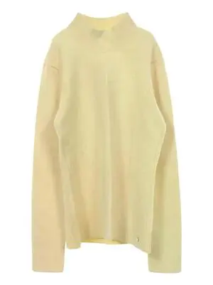 Hermès Cashmere Ribbed Knit High Neck Long Sleeve Sweater - Yellow
