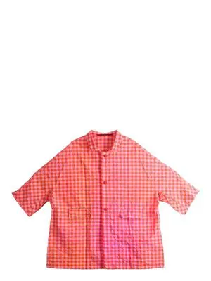 DANIELA GREGIS Crinkled Checkered Shirt - Red