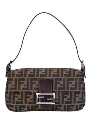 Fendi Zucca Canvas Baguette Shoulder Bag - Neutrals