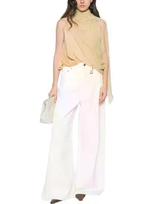 Sportmax Logo-patch Wide-leg Jeans - White