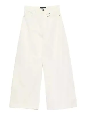 Sportmax Logo-patch Wide-leg Jeans - White