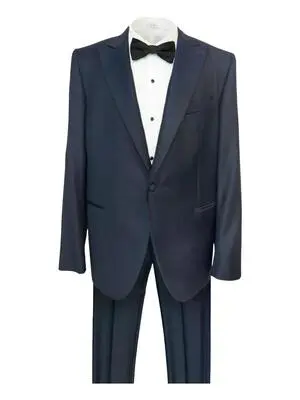 Caruso Single-breasted Satin-lapel Tuxedo Suit - Blue