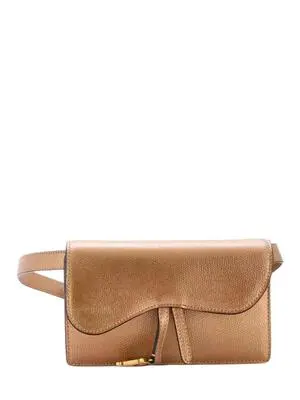 Dior Saddle Rectangular Leather Belt Bag - Brown