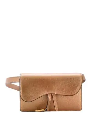 Dior Saddle Rectangular Leather Belt Bag - Brown