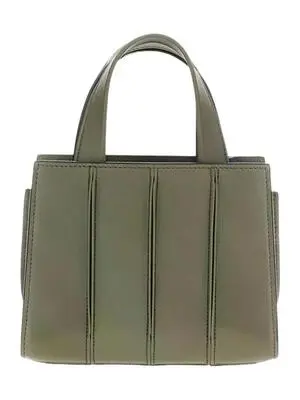 Max Mara Panelled Leather Clutch Bag - Green