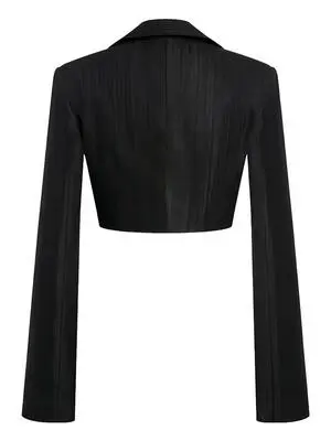 DONDUP Cropped Jacket With Long Sleeves - Black