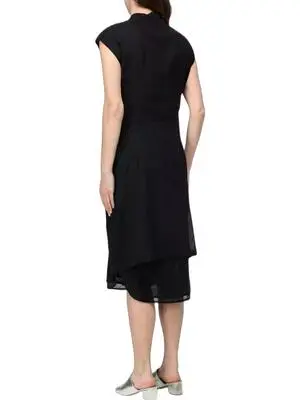 TELA Sleeveless Knot Detail Midi Dress - Black