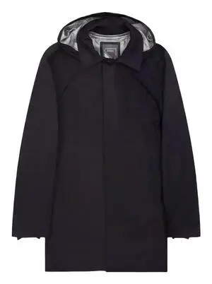 Herno Hooded Concealed-fastening Coat - Black