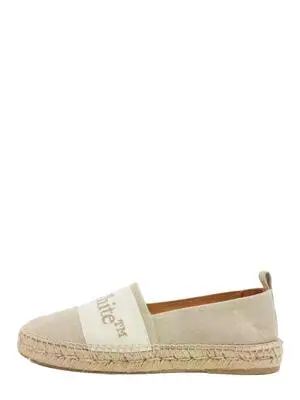 Off-White Embroidered Canvas Espadrilles - Neutrals
