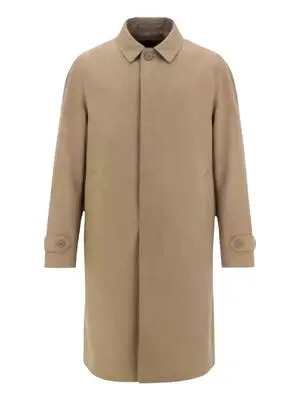 Herno Single-breasted Cotton Coat - Neutrals