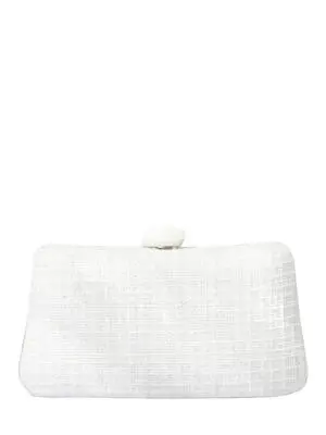 TWENTY FOURHAITCH Citara Tweed-effect Clutch Bag - White