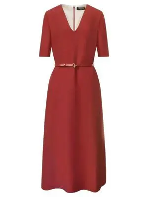 Fabiana Filippi Belted V-neck Midi Dress - Red