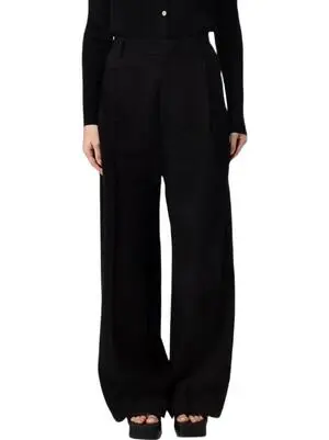 TELA Twill Wide-leg Trousers - Black