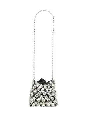 SELF-PORTRAIT Crystal-embellished Drawstring Backpack - Silver