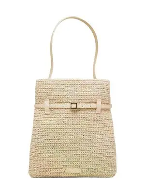 Manu Atelier Crochet Leather Tote Bag - Neutrals