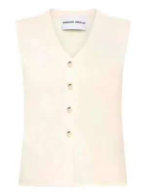 EMERSON RENALDI V-neck Button-up Vest - White