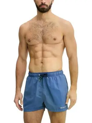 Gant Logo-print Drawstring Swim Shorts - Blue