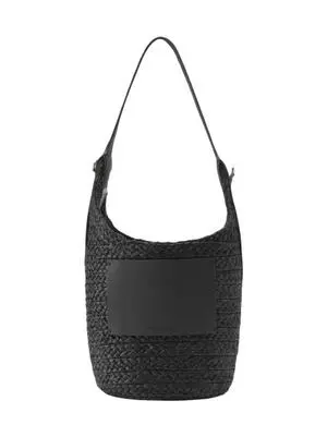 Helen Kaminski Woven Raffia Shoulder Bag - Black