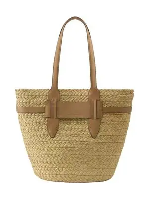 Helen Kaminski Woven Raffia Tote Bag - Neutrals