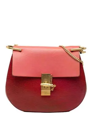 Chloé Chloé Small Bicolor Calfskin Drew Crossbody Bag Pink