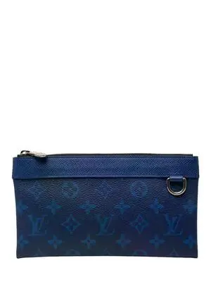 LOUIS VUITTON Monogram Taigarama Pochette Discovery Pm Clutch Bag - Blue