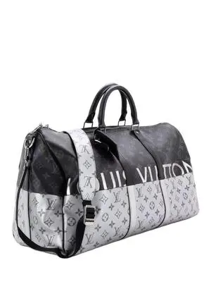 LOUIS VUITTON Keepall Bandouliere 50 Travel Bag - Black