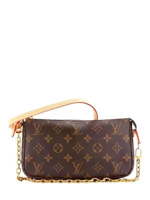 LOUIS VUITTON Monogram Canvas Chain Pochette Accessories Nm Shoulder Bag - Brown