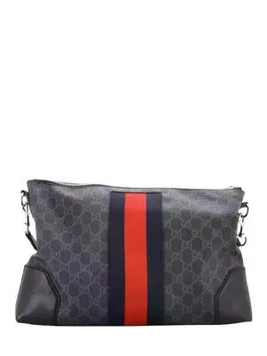 Gucci Gg Coated Canvas Medium Messenger Bag - Black