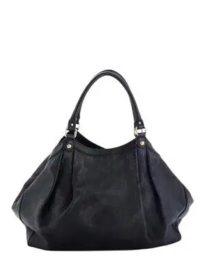 Gucci Sukey Ssima Leather Large Tote Bag - Black