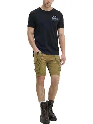 Alpha Industries Utility Logo-patch Cargo Shorts - Green
