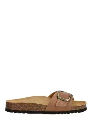 DR. SCHOLL'S SHOES Kathleen Suede Slides With Buckle Fastening - Neutrals
