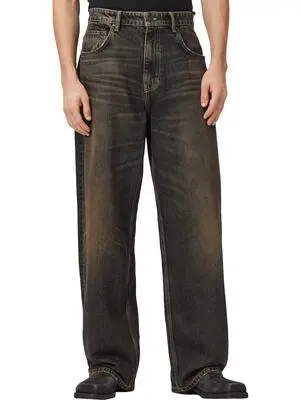 ALLSAINTS Rivet Relaxed Fit Denim Jeans - Brown