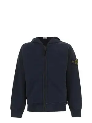 Stone Island Hooded Zip-up Sweatshirt - Blue