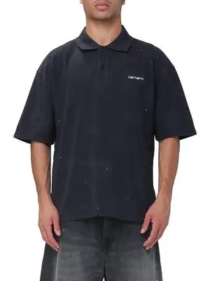 Carhartt Work In Progress Relaxed Fit Short-sleeve Cotton Polo Shirt - Black