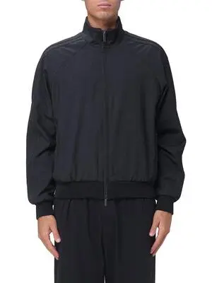 Emporio Armani Emporio Armani Wool-Blend Bomber Jacket With High Neck And Tone-on-Tone Logo Grey