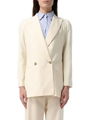 Max Mara Double-breasted Pure Wool Blazer With Peak Lapels - White