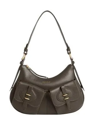 COCCINELLE Mavery Grained Leather Shoulder Bag - Grey