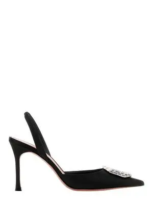 Amina Muaddi Amina Muaddi Slingback Pumps With Embellished Detail Black