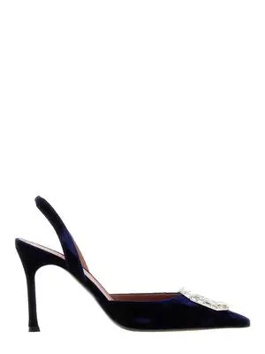Amina Muaddi Amina Muaddi Slingback Pumps With Embellished Detail Blue