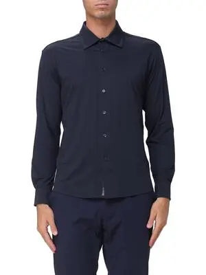 SAVE THE DUCK Casual Stretch Technical Fabric Shirt With French Collar By - Navy