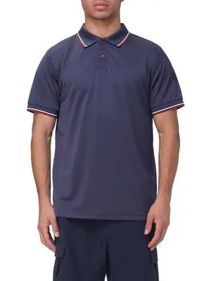 SAVE THE DUCK Short-sleeved Jersey Polo Shirt With Contrast Logo - Navy