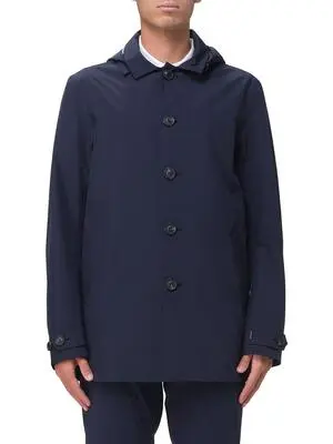 SAVE THE DUCK Short Technical Fabric Raincoat With Removable Hood By - Blue
