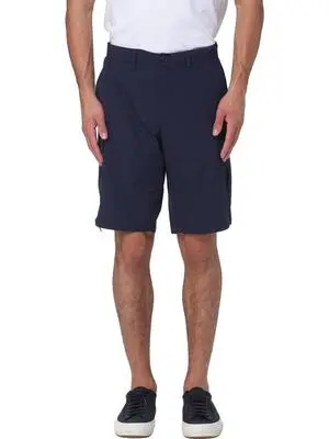 SAVE THE DUCK Technical Stretch Fabric Cargo Shorts With Belt Loops By - Navy