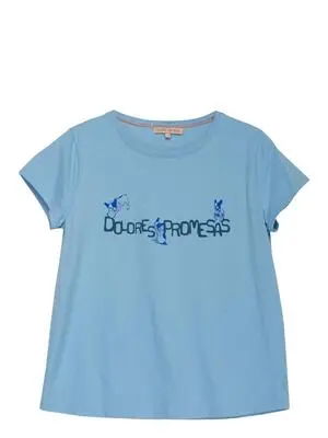 Dolores Promesas Printed Cotton T-shirt - Blue