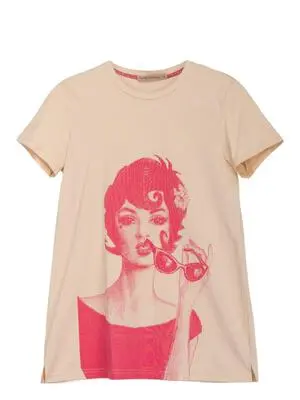 DOLORES PROMESAS Cotton T-shirt With Graphic Print - Brown