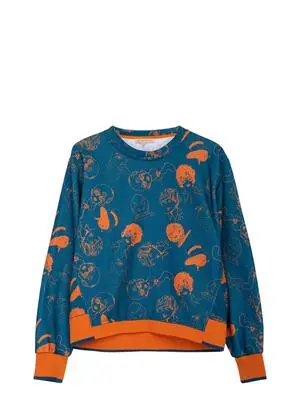 DOLORES PROMESAS Printed Crewneck Sweatshirt - Blue