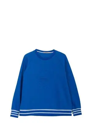DOLORES PROMESAS Embossed Crewneck Sweatshirt - Blue